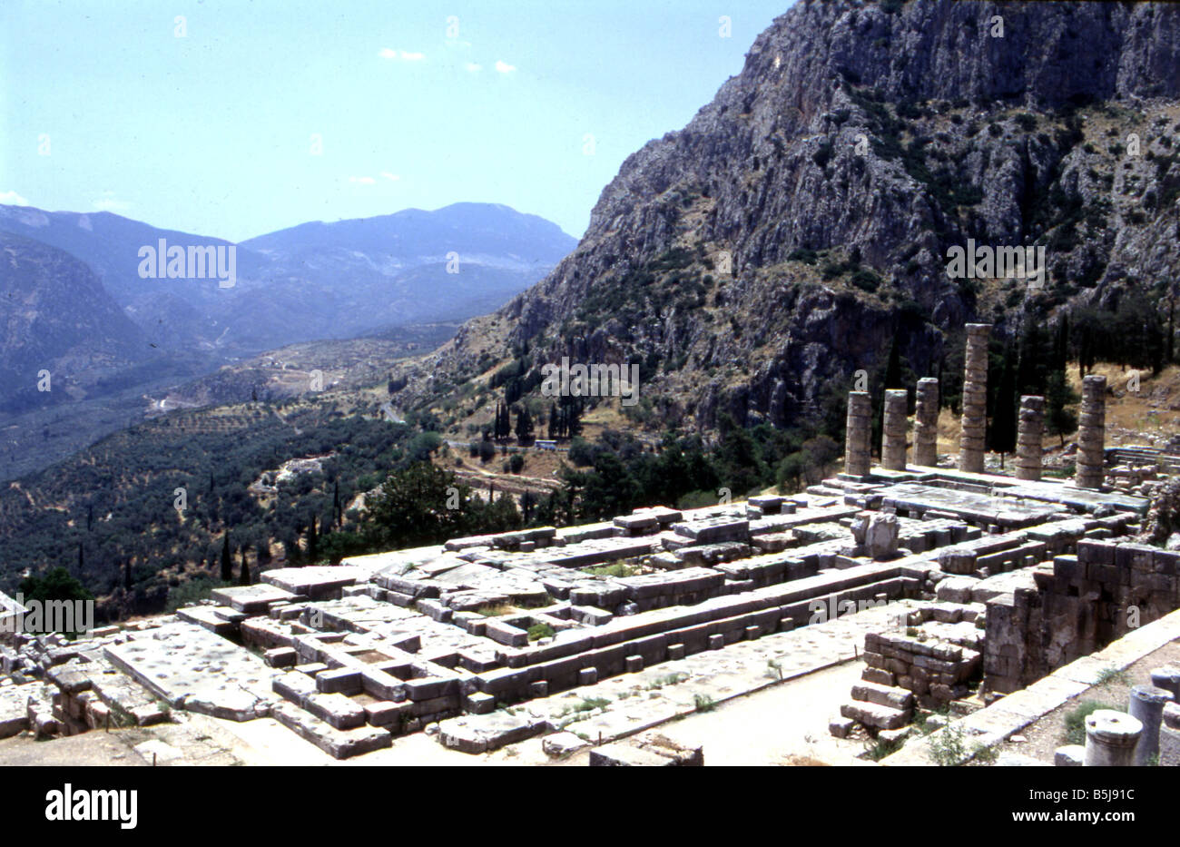 Sanctuary of Delphi. Temple of Apollo Stock Photo - Alamy