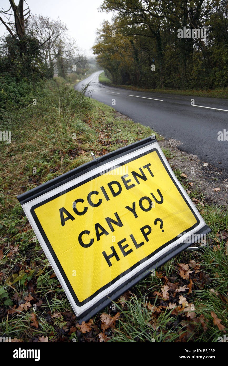 Police Accident Can You Help Sign Information Request at scene of a car ...