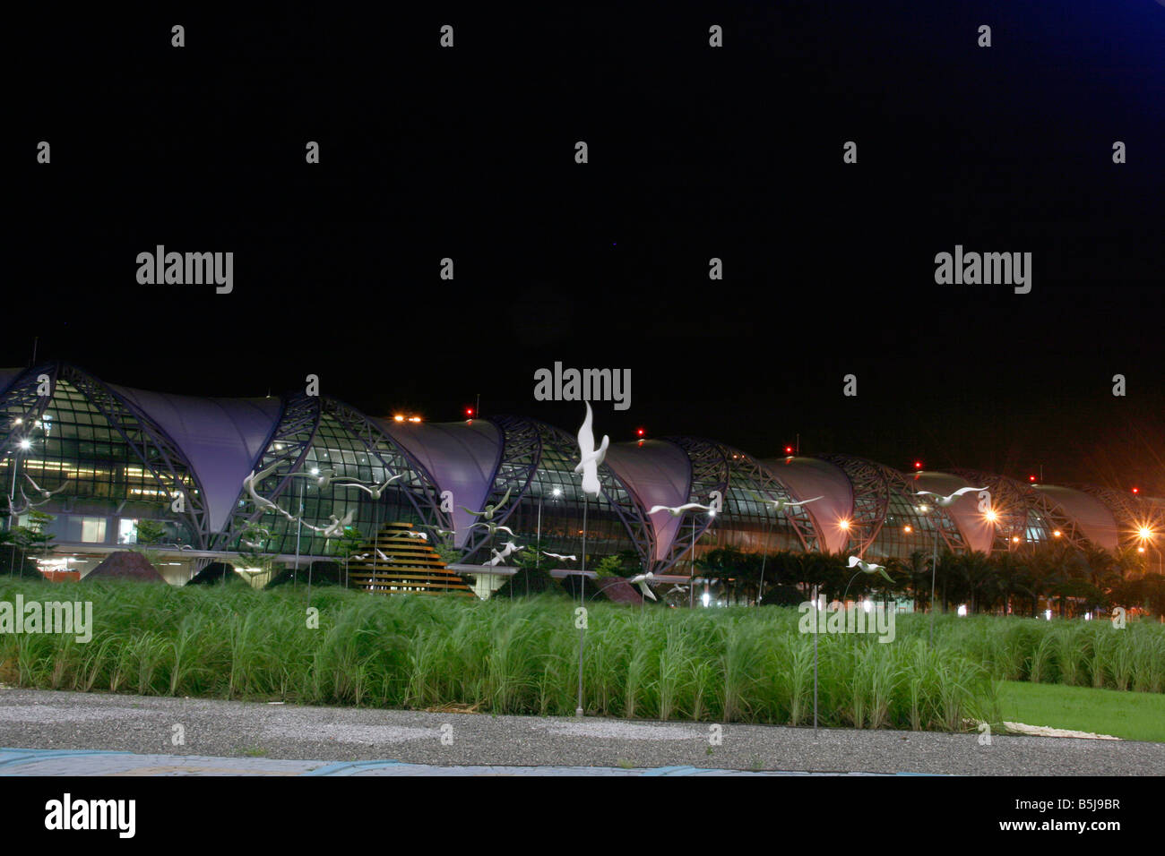white birds night shut at bangkok new airport suvarnabhumi Stock Photo ...