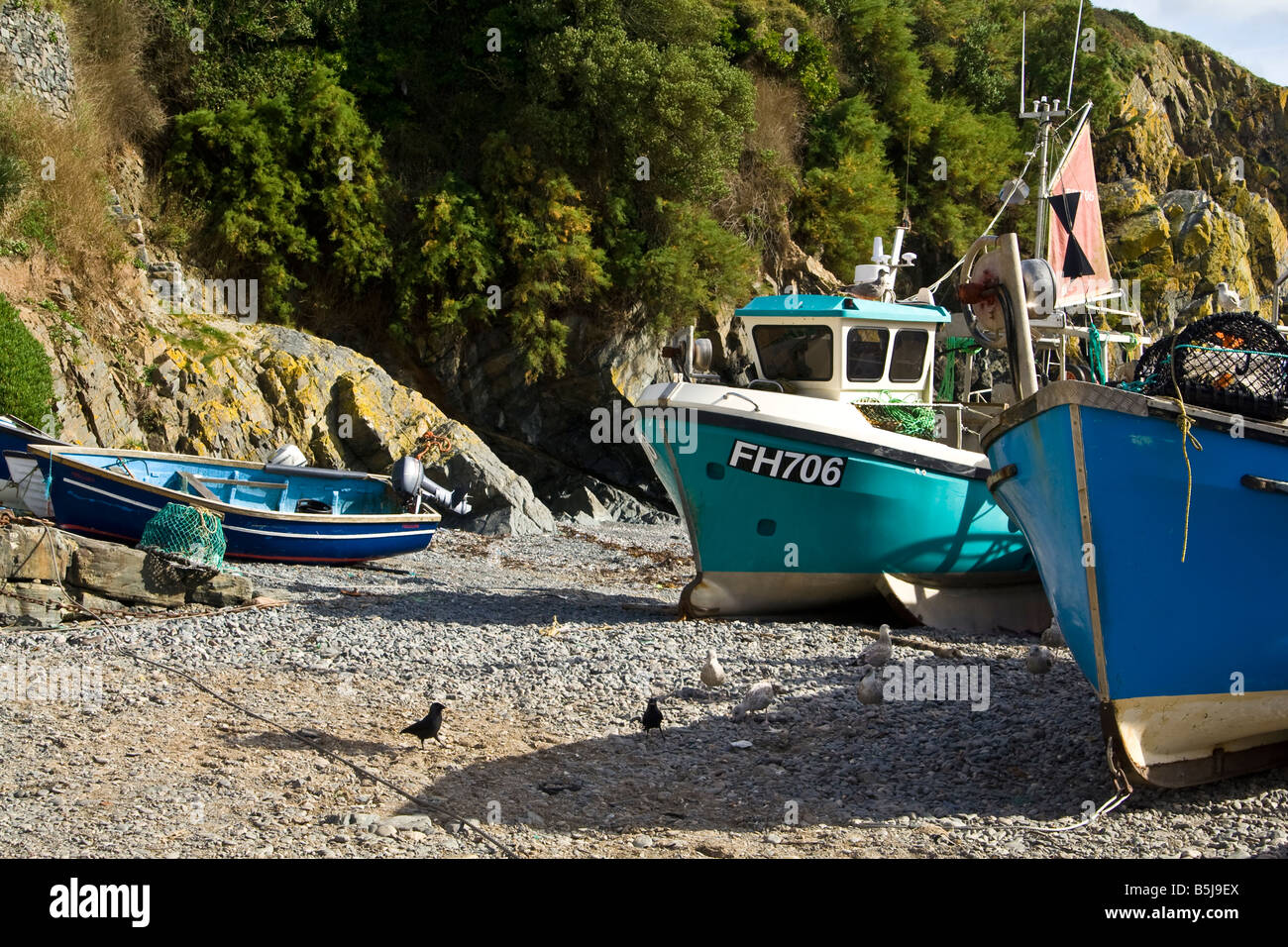 Fishing boats, Cadgwith Cove, Cornwall, UK Stock Photo - Alamy