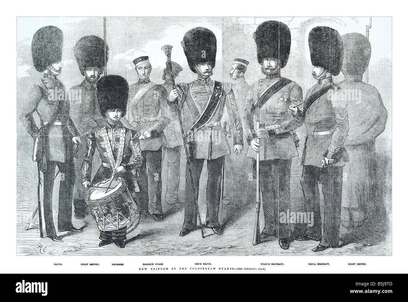 New uniform of the coldstream guards major night sentry drummer barrack ...