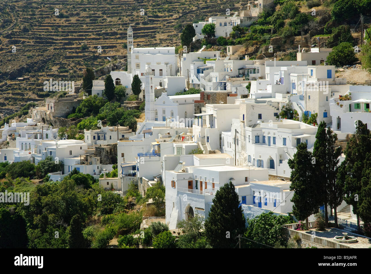 A hillside village on the island of Tinos Greece Stock Photo - Alamy