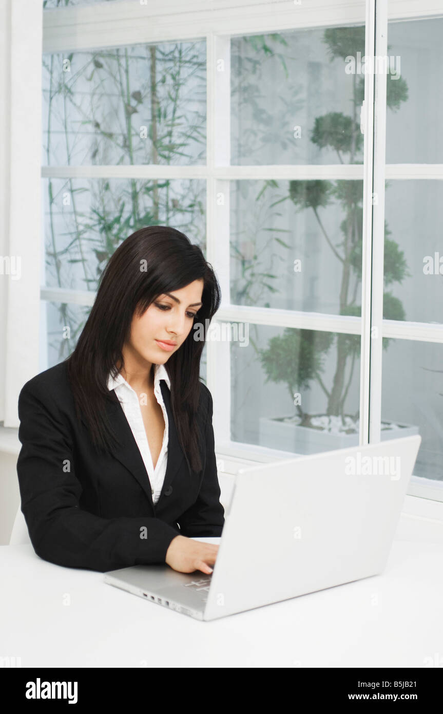 Portrait businesswoman working laptop hi-res stock photography and ...