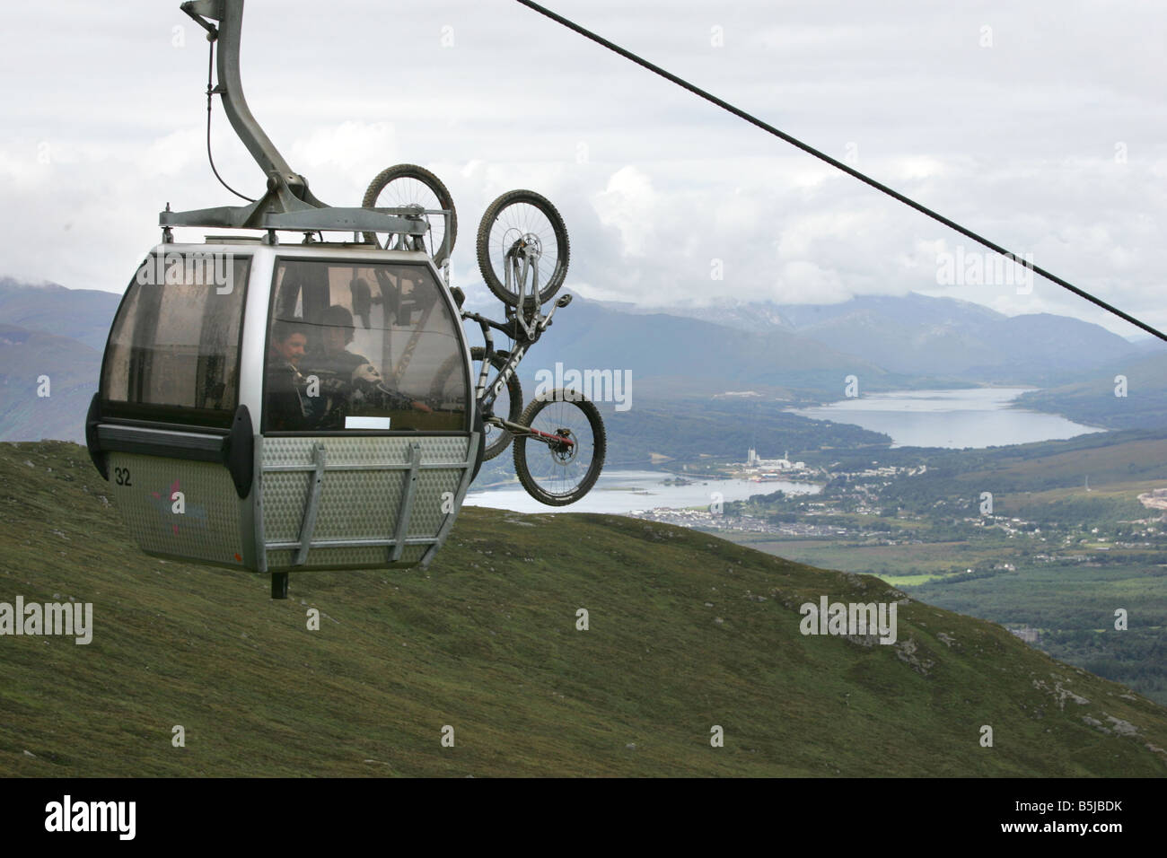 A cable car carrying mountain bikes to the downhill mountain bike ...