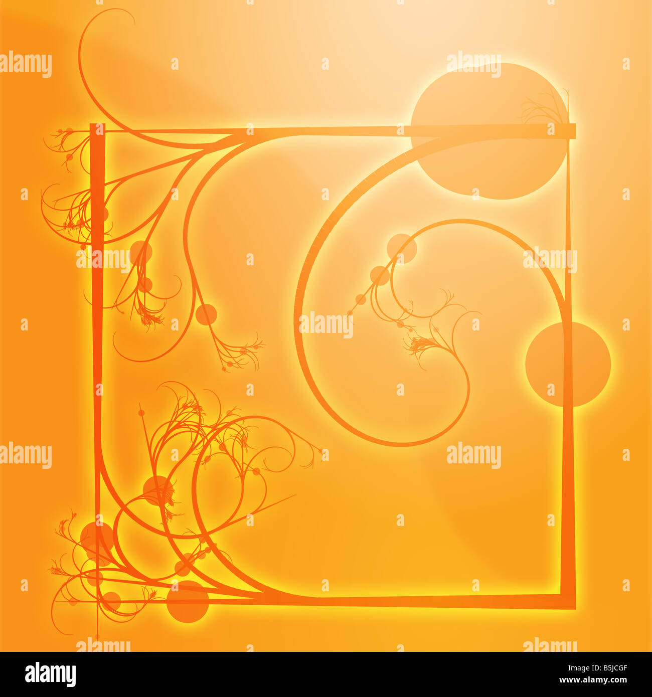 Illustration of floral border frame with swirly designs Stock Photo - Alamy