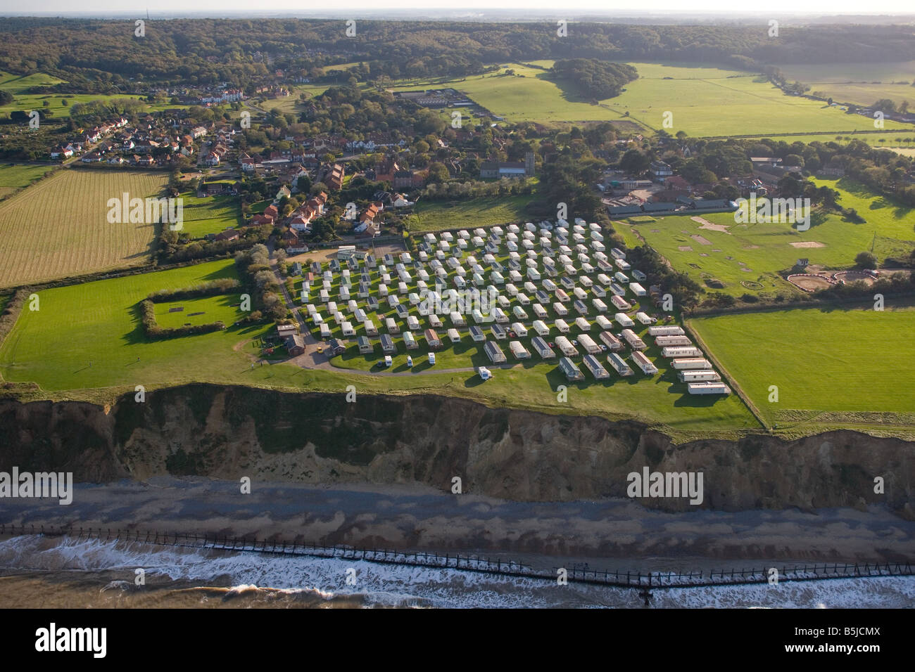 Caravan Park Beeston Village from above Norfolk UK October Stock Photo ...