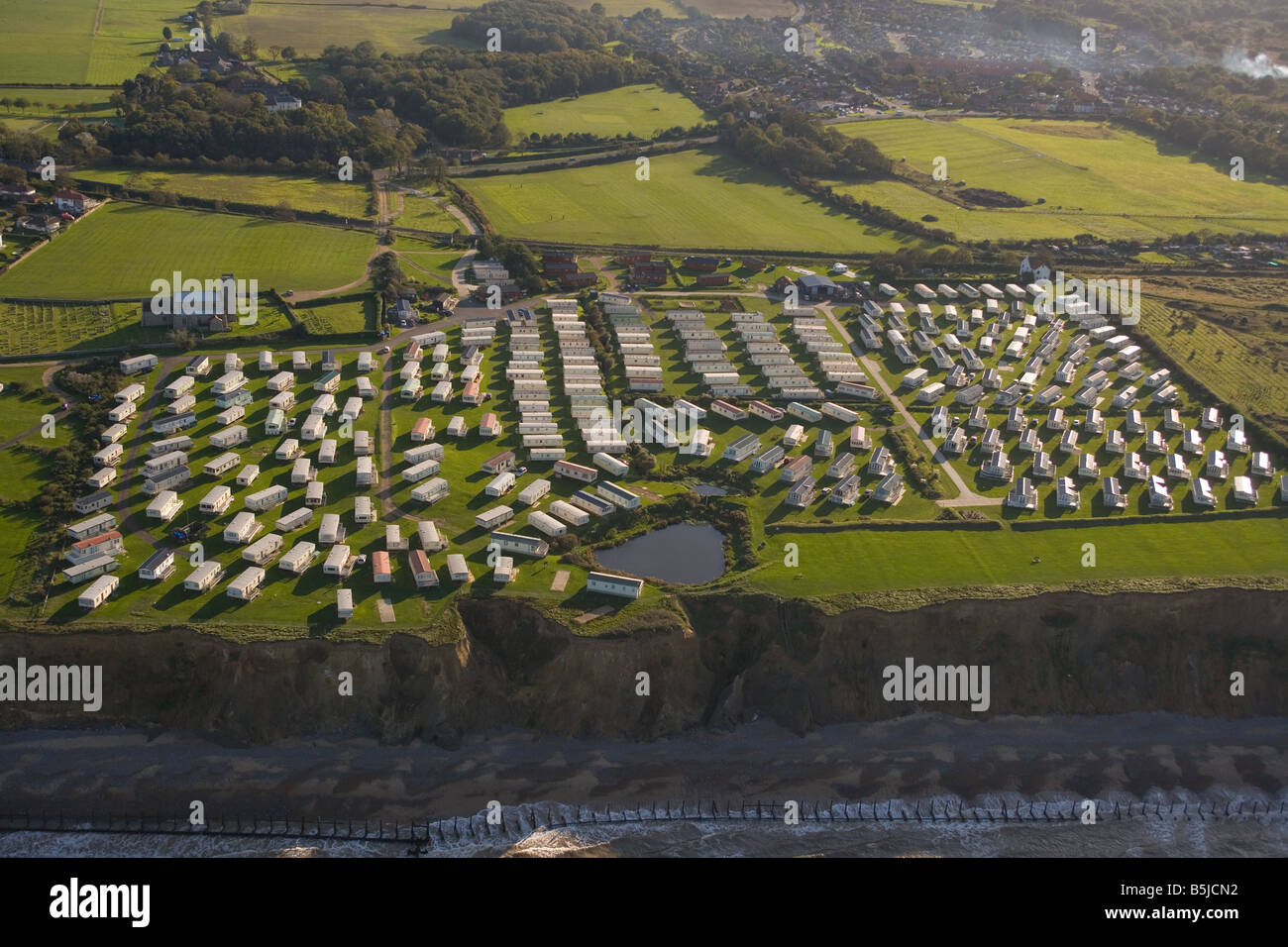 Caravan Park Beeston Village from above Norfolk UK October Stock Photo ...