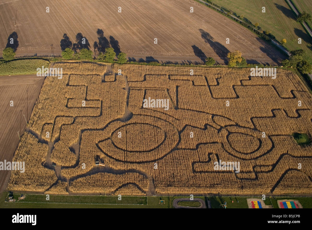 Maze in field of Maize Norfolk UK October Stock Photo - Alamy