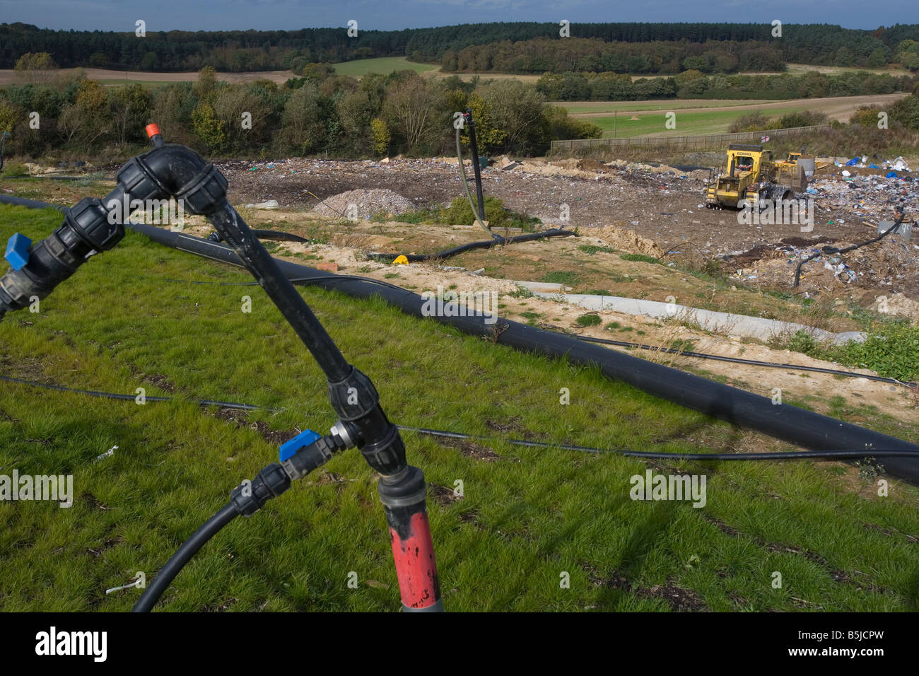 Methane collection from Household waste site Norfolk UK Stock Photo - Alamy