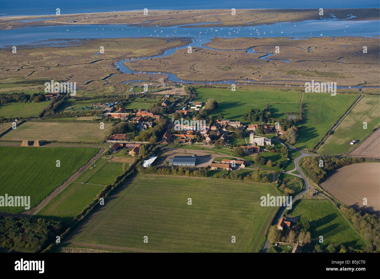 Morston Village from above Norfolk UK October Stock Photo - Alamy