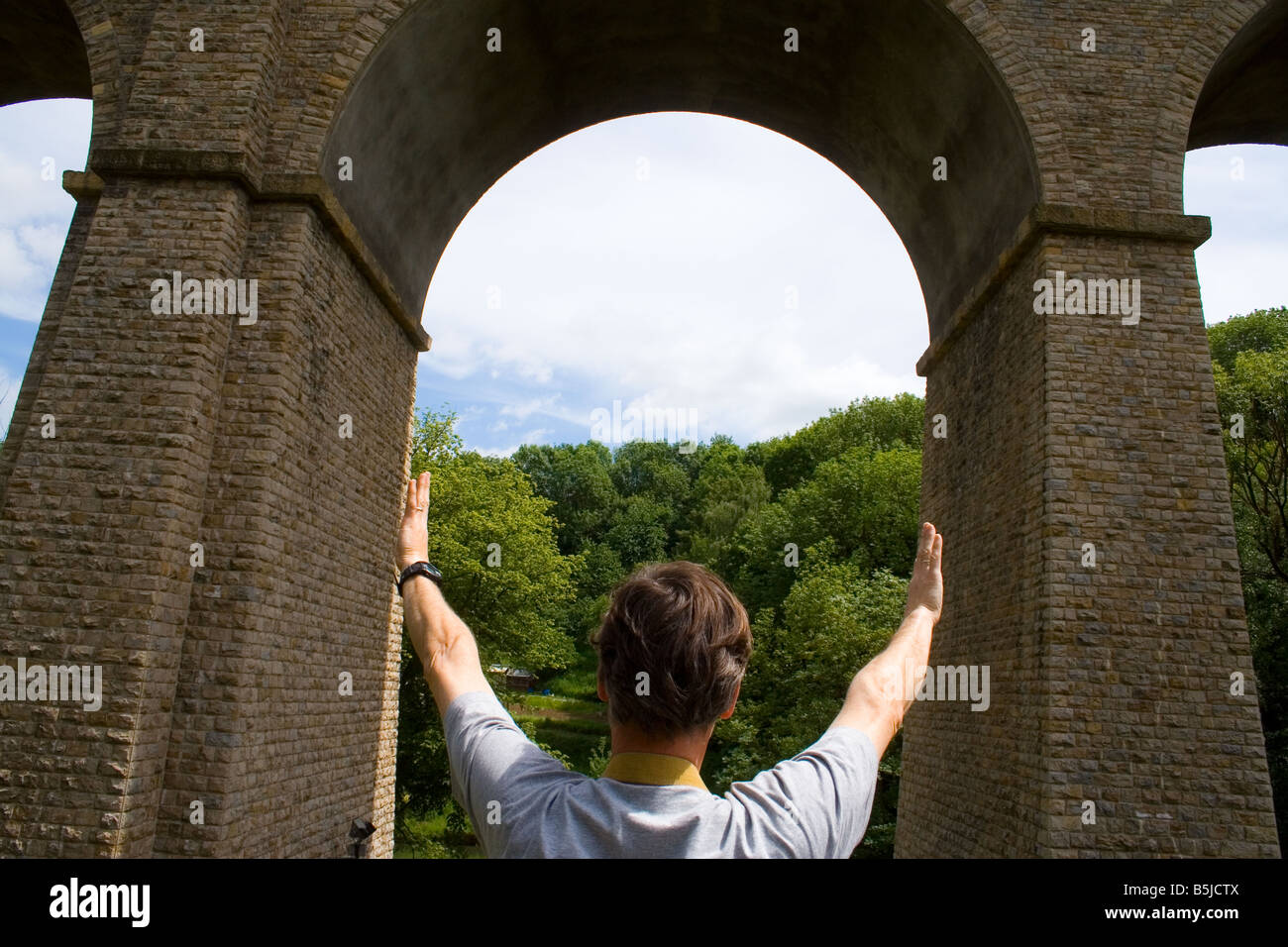 Man under a bridge Stock Photo - Alamy