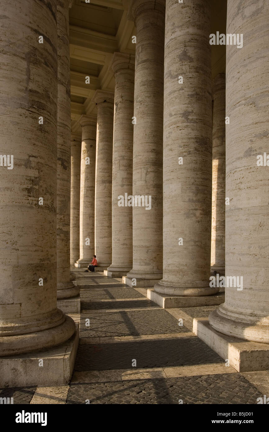 Columns lining St Peters Basilica Vatican Rome Italy Stock Photo - Alamy