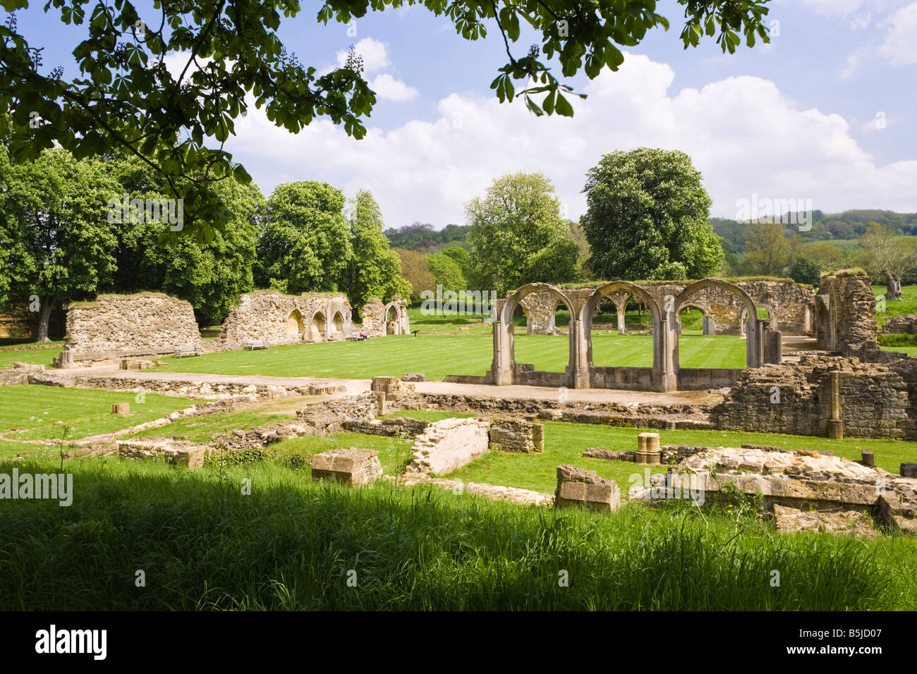 The ruins of Hailes Abbey on the Cotswolds near Winchcombe ...