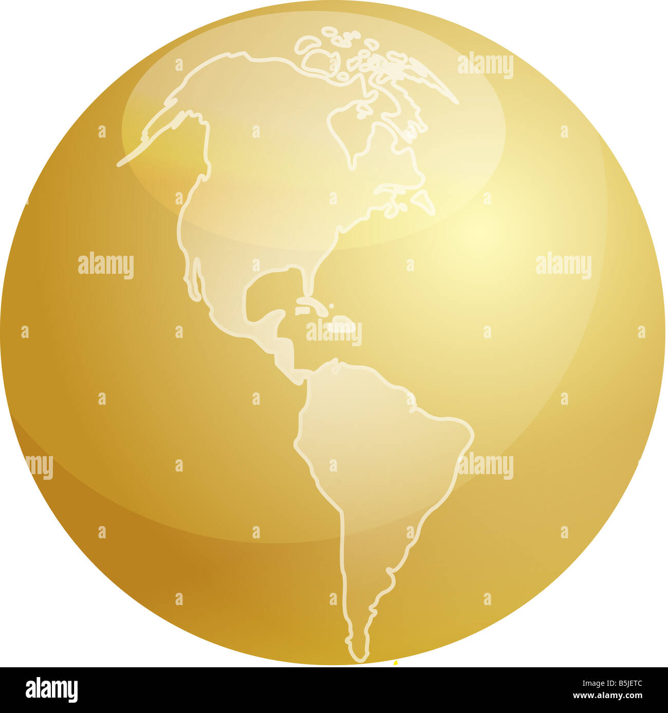 Map of the Americas on a glossy sphere Stock Photo - Alamy