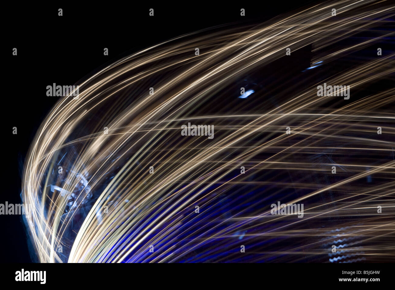Colourful abstract light and lights fairground tails at night Stock ...