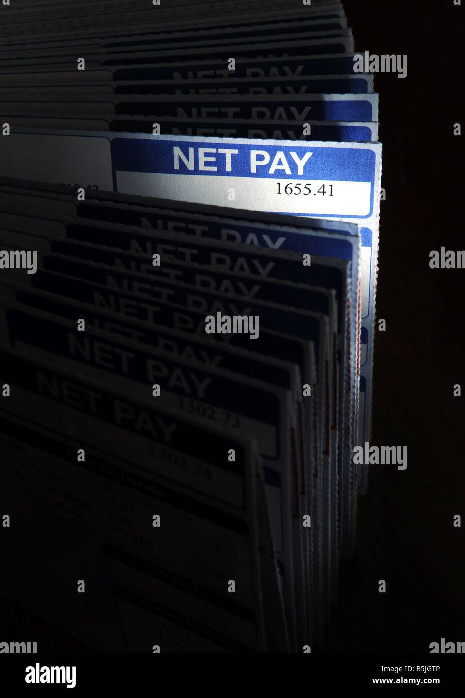 BRITISH MONTHLY PAY SLIPS SHOWING NET PAY AMOUNT Stock Photo - Alamy