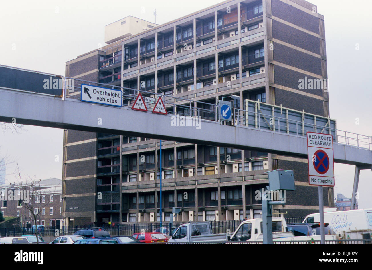 Tweed House beside Blackwall Tunnel Northern Approach, London E14 Stock ...