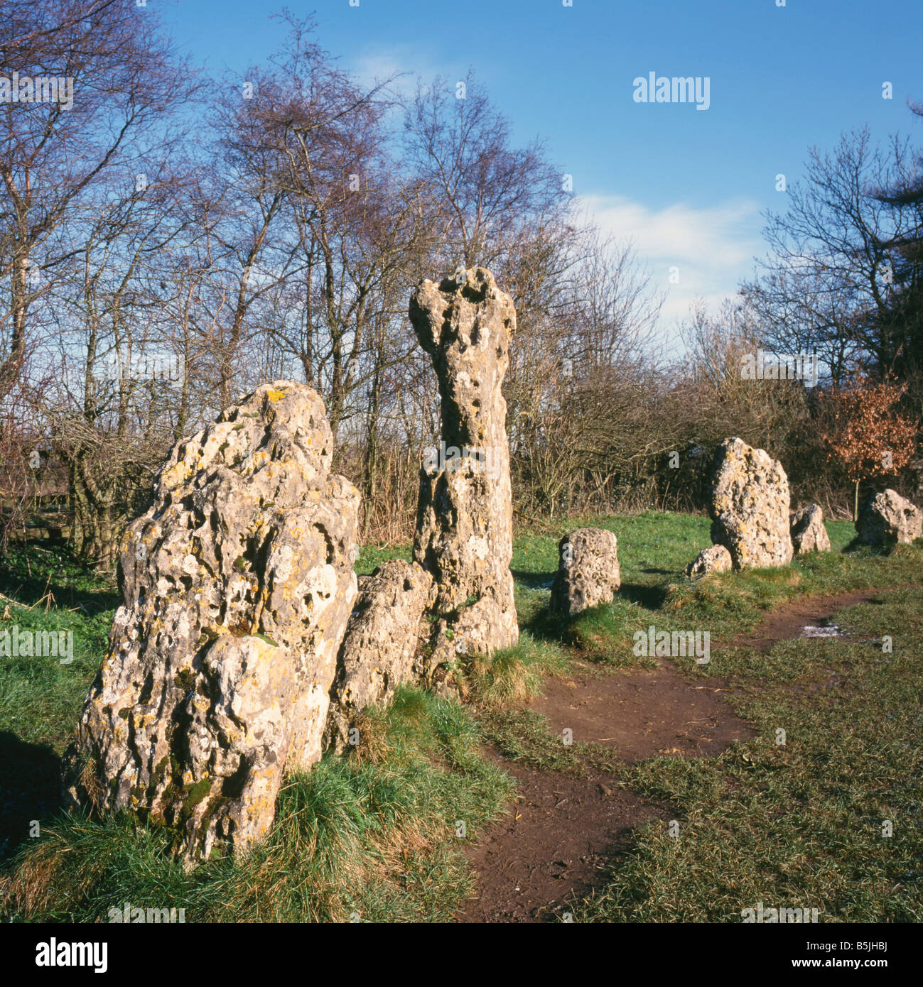 Ancient stone circle, Rollright Stones, Oxfordshire, Cotswolds, England ...