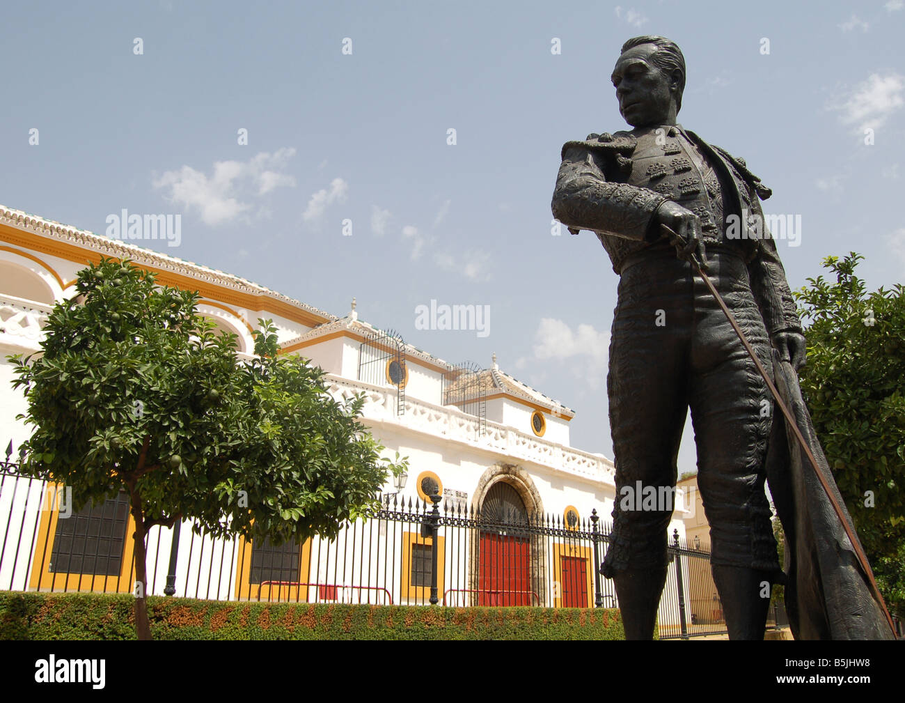 Bullfighter Statue outside Bullring Seville Stock Photo - Alamy