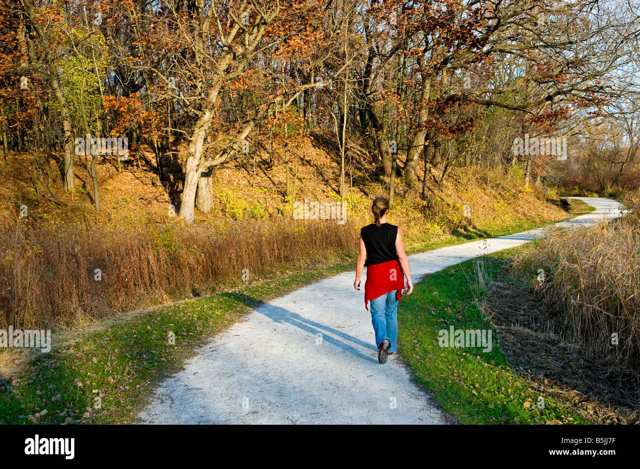 Woman Walking Nature Trail Stock Photo - Alamy