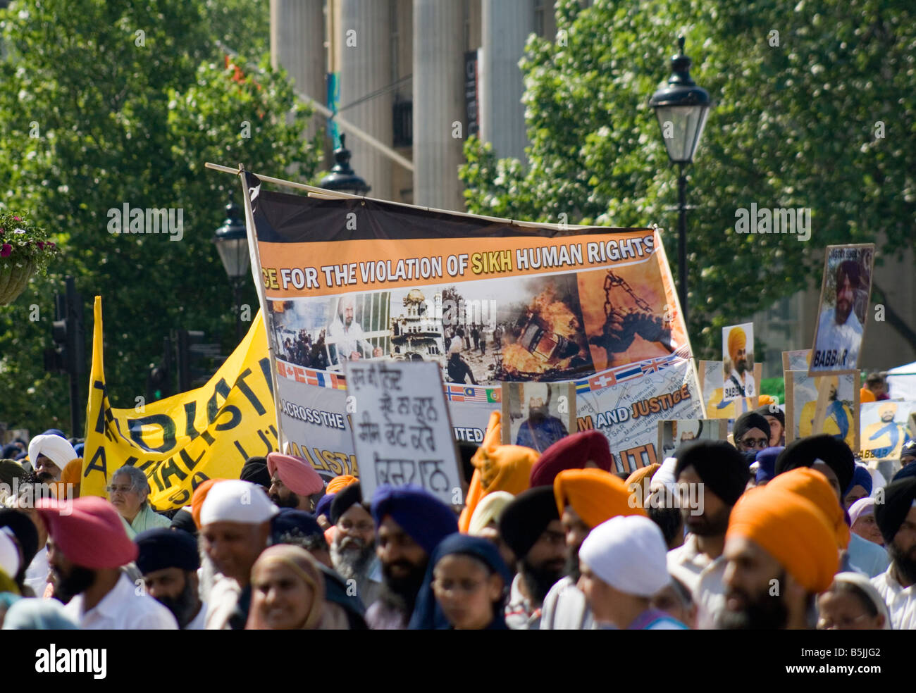 A Sikh protest march through London Stock Photo - Alamy
