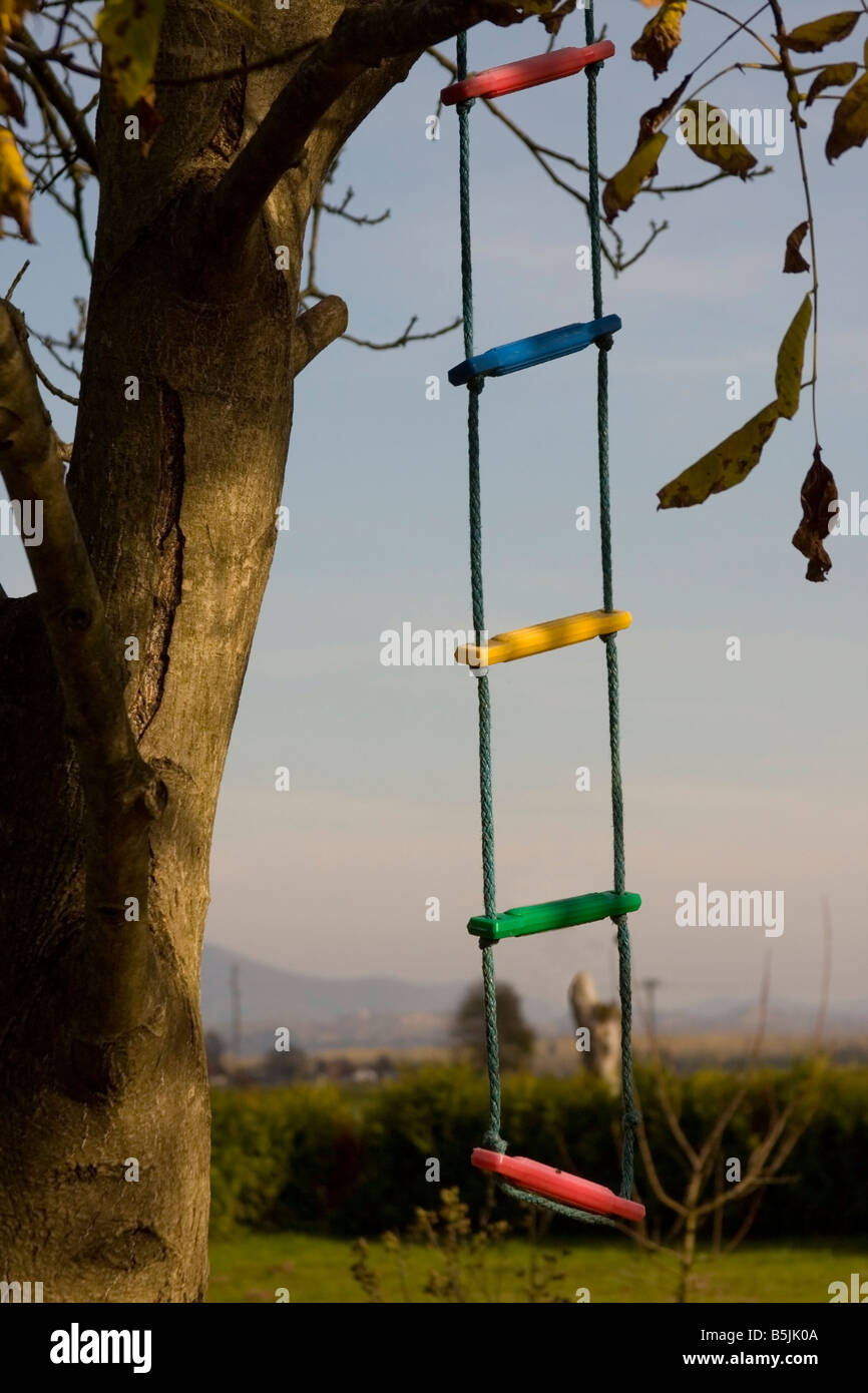 Kid's ladder on ropes Stock Photo - Alamy