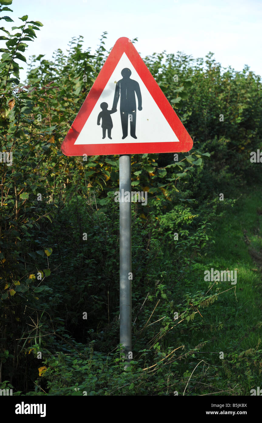 A road safety sign in a country lane in Oxfordshire England UK Stock ...