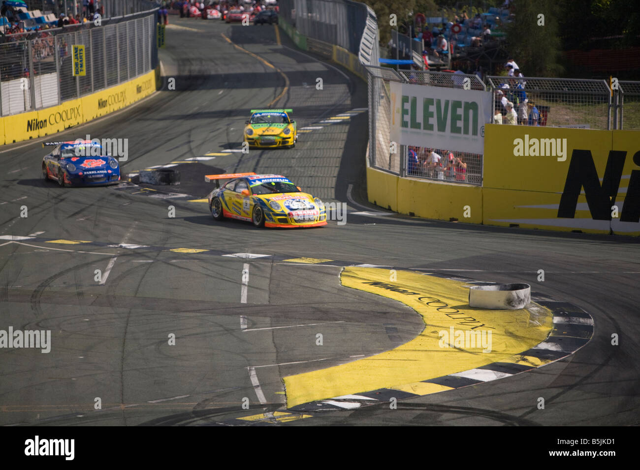 james moffat ( eventual race winner) leading the 2008 australia porsche ...