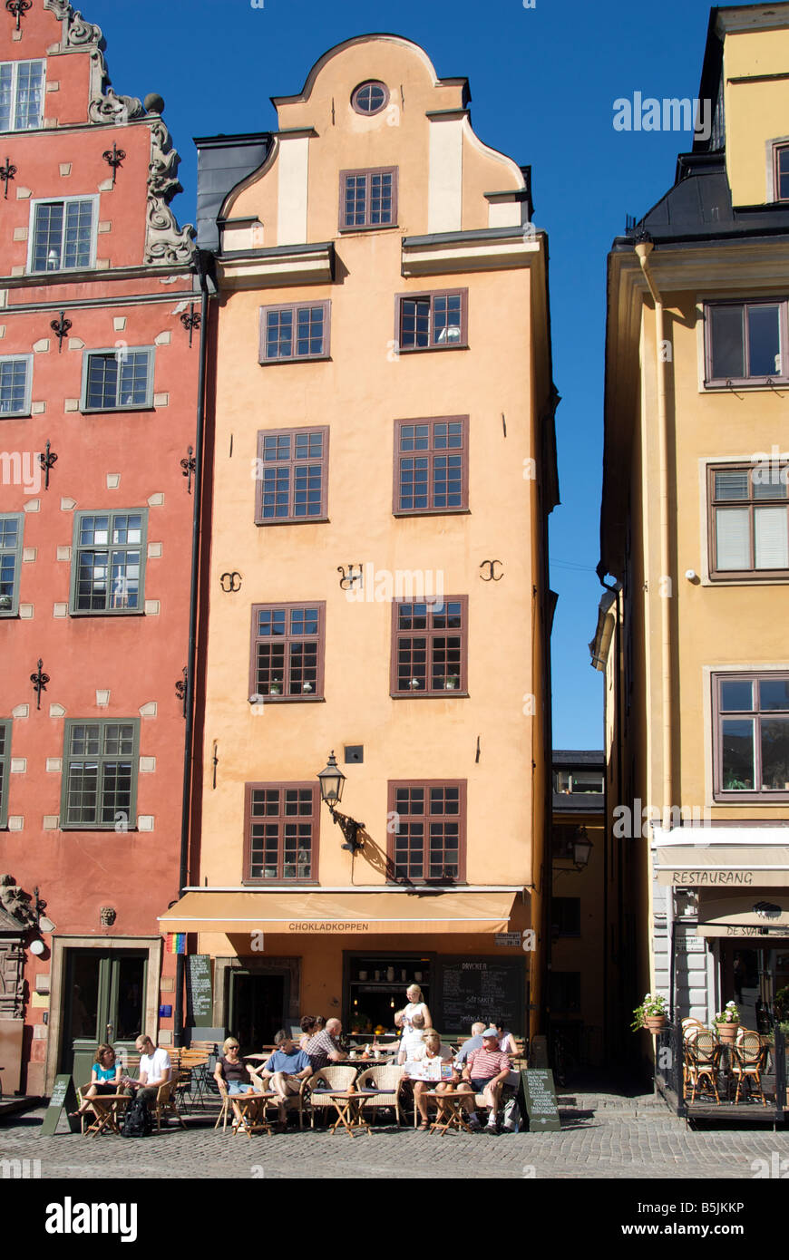 Houses and Restaurants Stortorget Gamla Stan Stockholm Sweden Stock ...