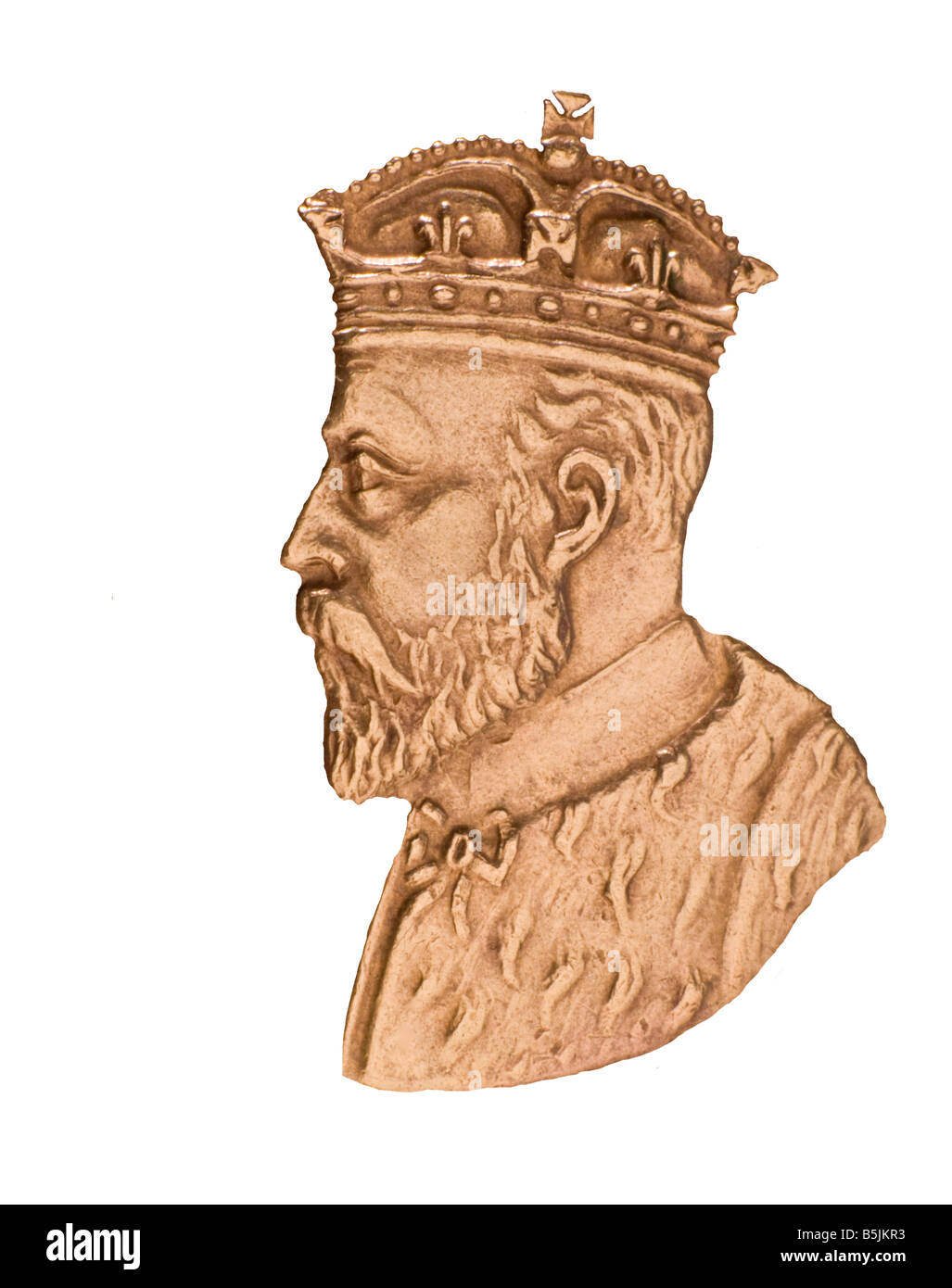 Profile Portraits of King Edward VII from Coronation Medal 1902 Stock ...