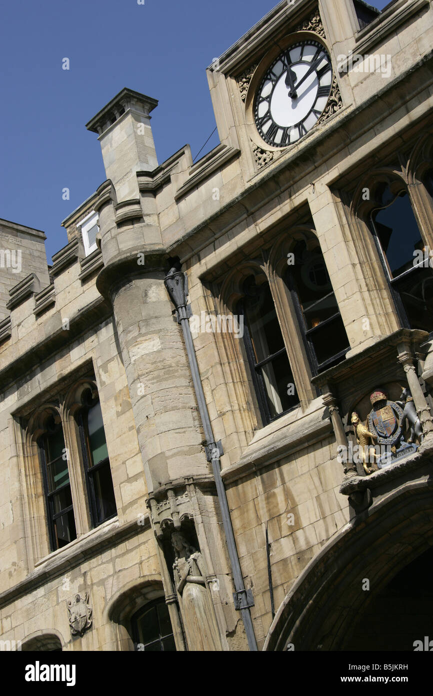 City of Lincoln, England. Angled close up view of the 16th century ...