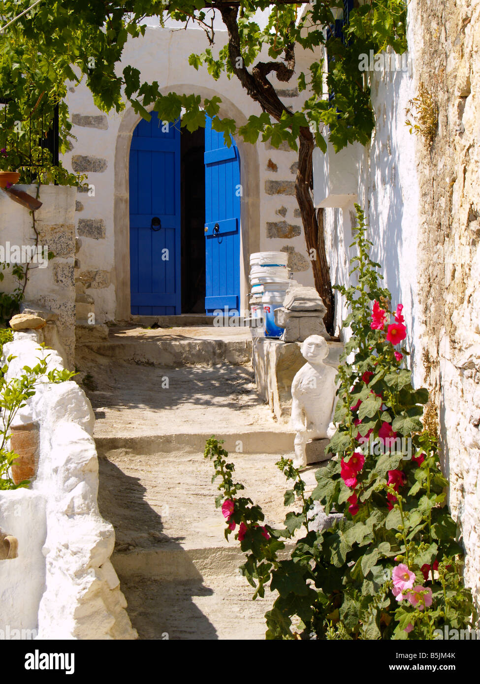 blue greek door Stock Photo - Alamy