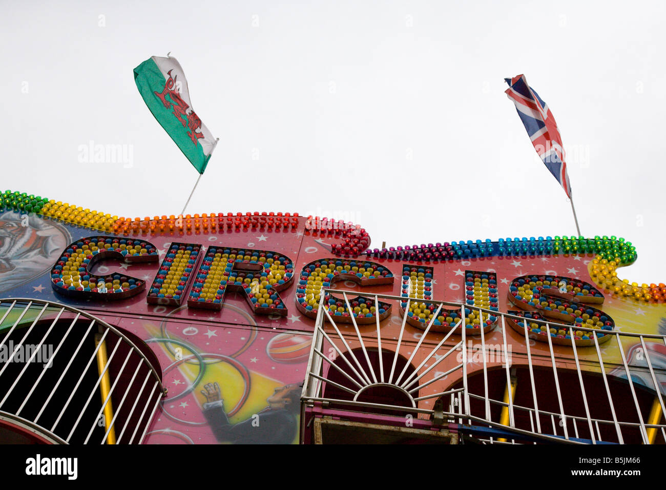 Circus sign in lights on Crooked House at Wimbledon Common London Stock ...
