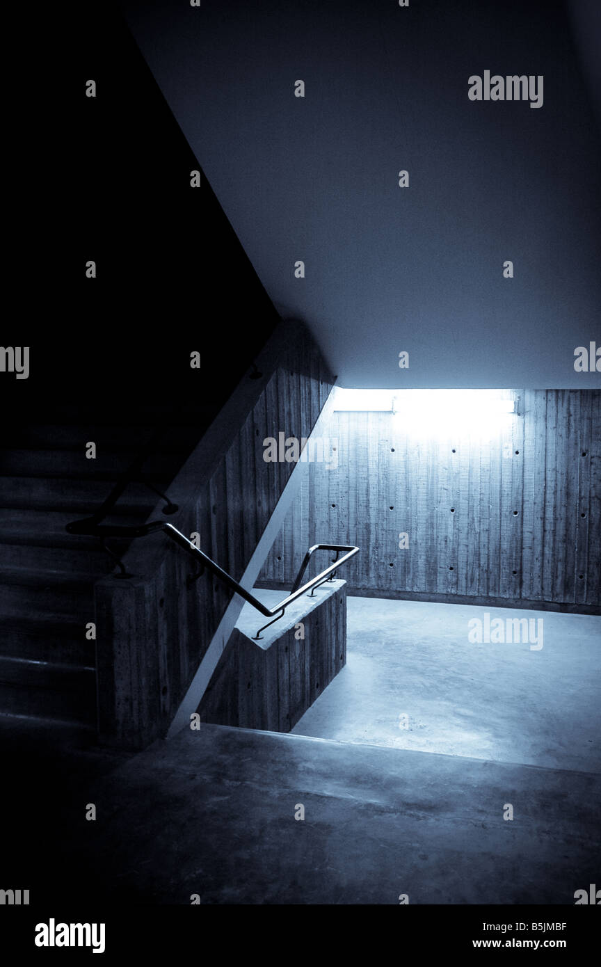 A cold stark concrete stairwell Stock Photo - Alamy