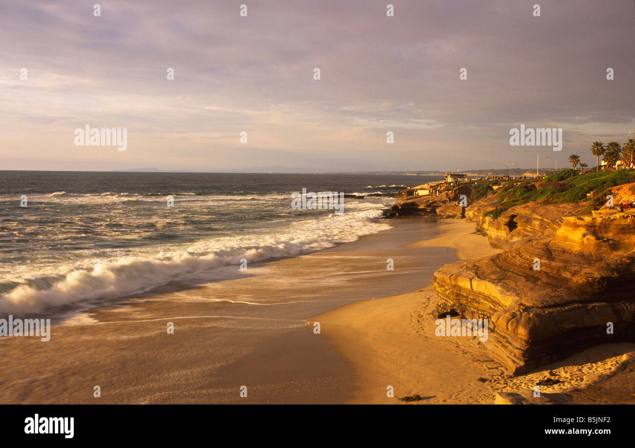 Sunset on the beach in San Diego Stock Photo - Alamy