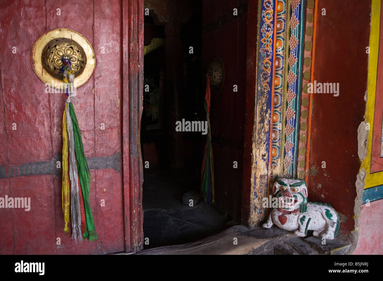 Door of the Prayer Salle Hemis monastery ladakh Stock Photo - Alamy