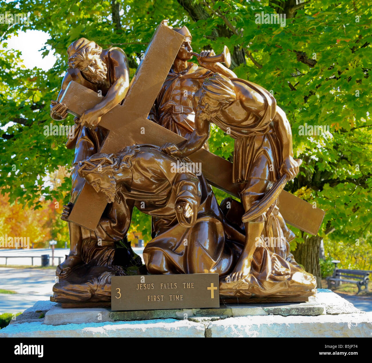 "Jesus Falls The First Time" # 3, Outdoor Way of the Cross, bronzed ...