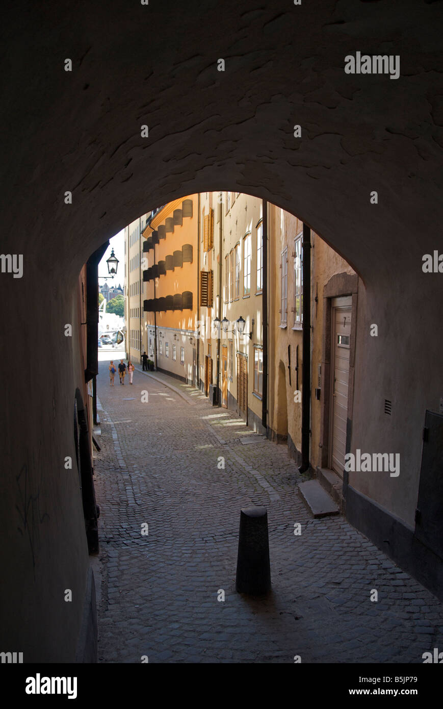 Archway Bredgrand or Wide Alley Gamla Stan Stockholm Sweden Stock Photo ...