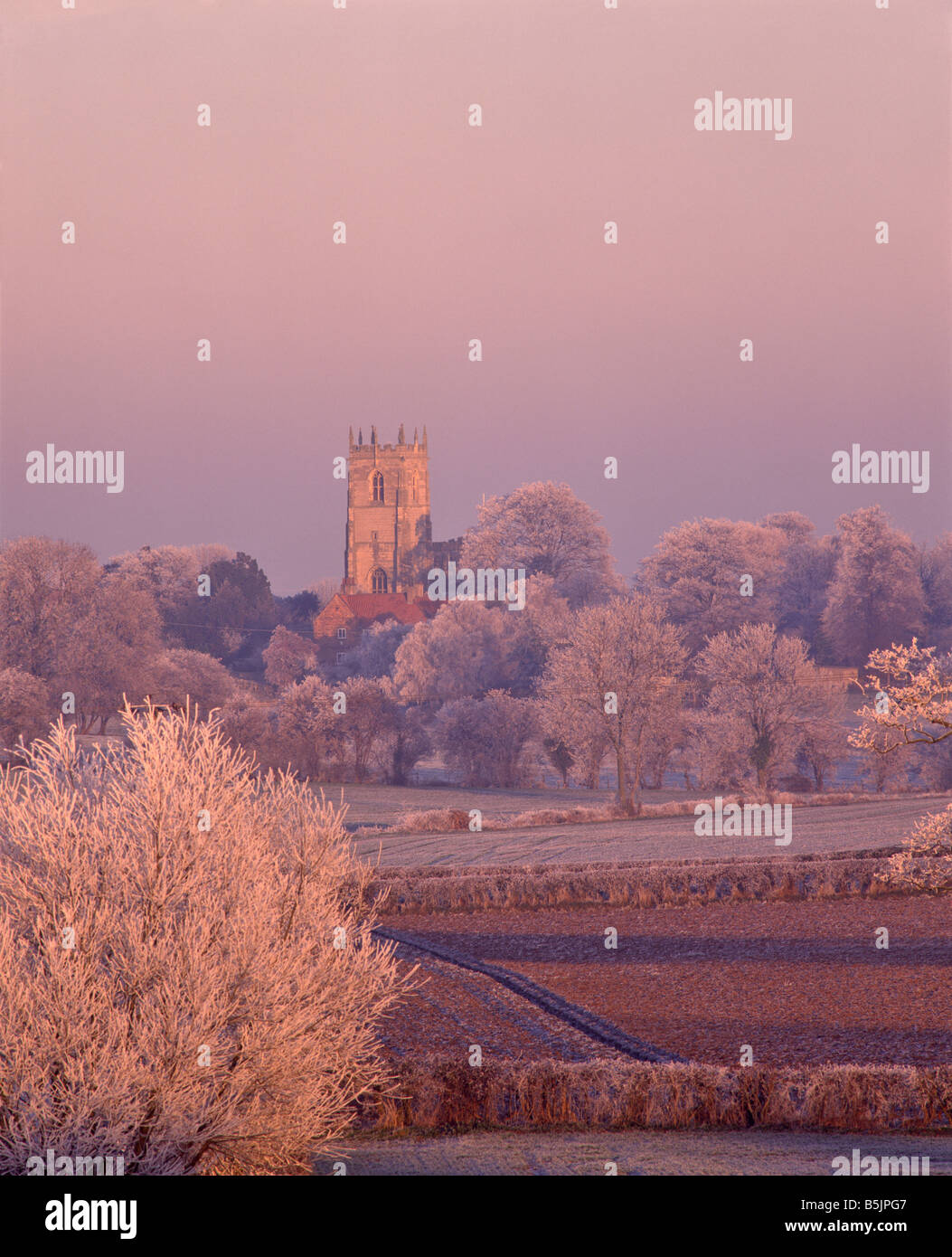 Heavy frost over East Markham Nottinghamshire England Stock Photo - Alamy