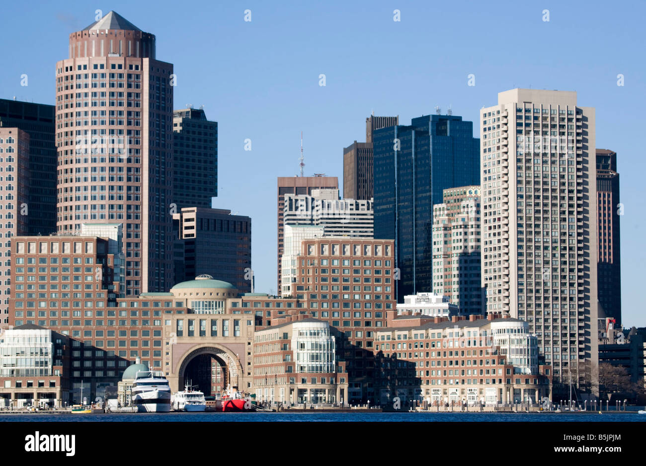 Boston Skyline from River Hudson Stock Photo - Alamy