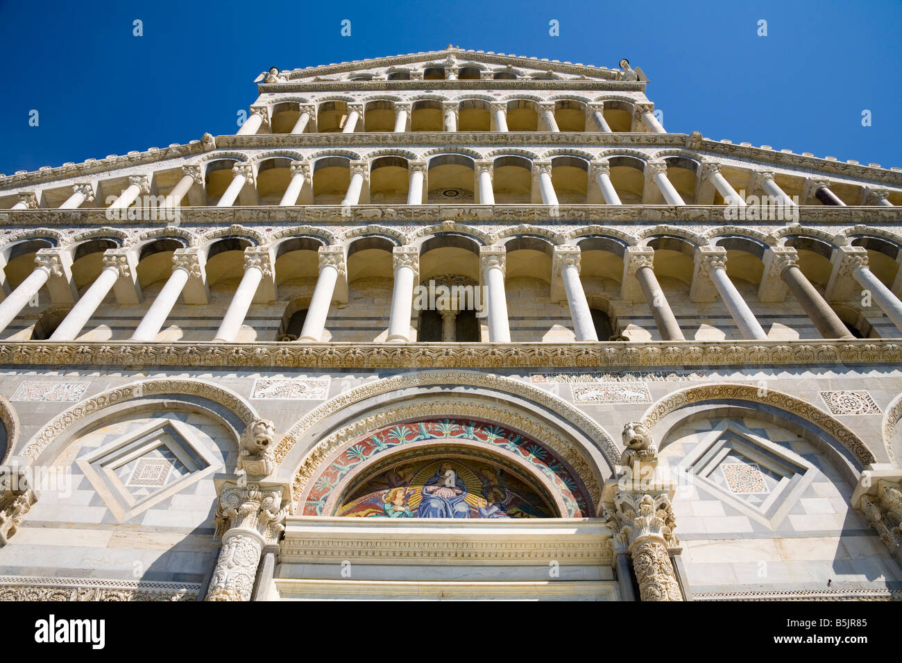Facade of the cathedral, Piazza del Duomo, Pisa, Tuscany, Italy Stock ...