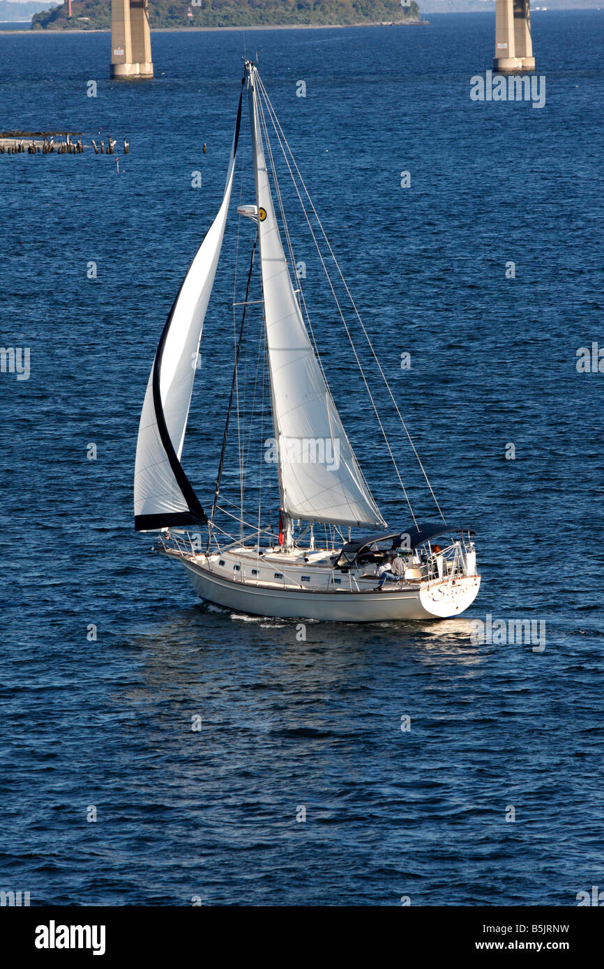Sailboat in Narragansett Bay in Newport, Rhode Island Stock Photo - Alamy