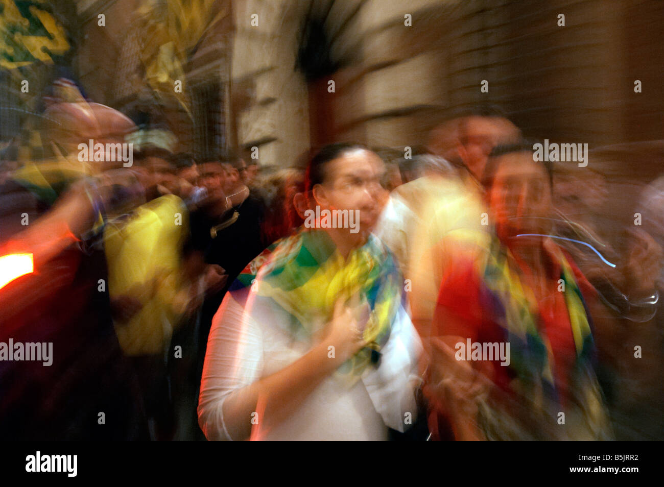 The winning Bruco contrada parade through the streets of Siena after ...