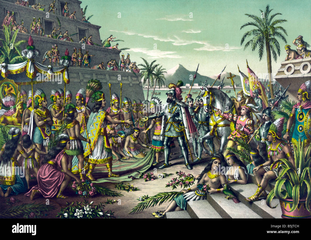 Cortez The Conquistador arrives in Mexico Stock Photo - Alamy
