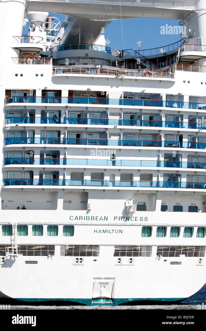 Back of Caribbean Princess Cruise Ship at Anchor Stock Photo - Alamy
