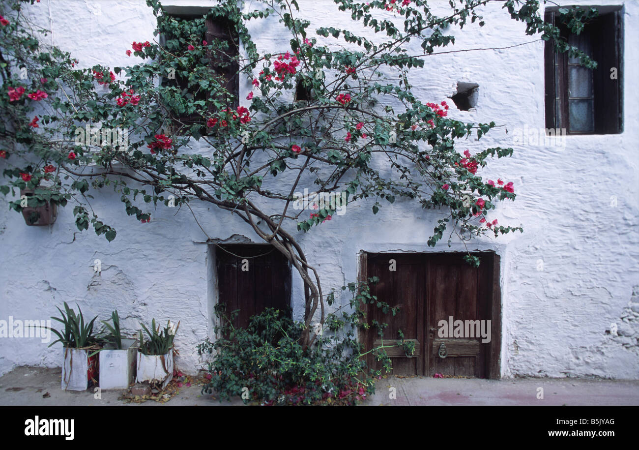 White cladding of a typical fram house on Crete Greece Stock Photo - Alamy