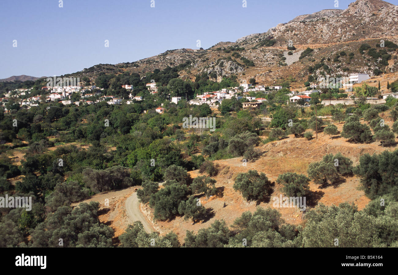 View at Meronas village Amari valley Crete Greece Stock Photo - Alamy