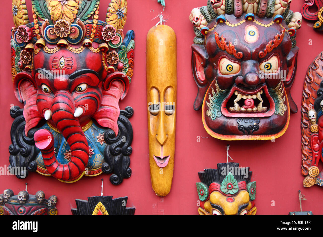 MASKS ON DISPLAY AT A FAIR IN DUBAI Stock Photo - Alamy