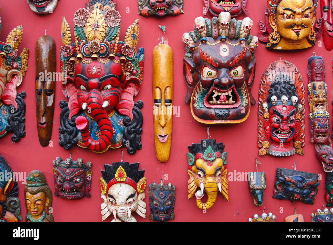 MASKS ON DISPLAY AT A FAIR IN DUBAI Stock Photo - Alamy