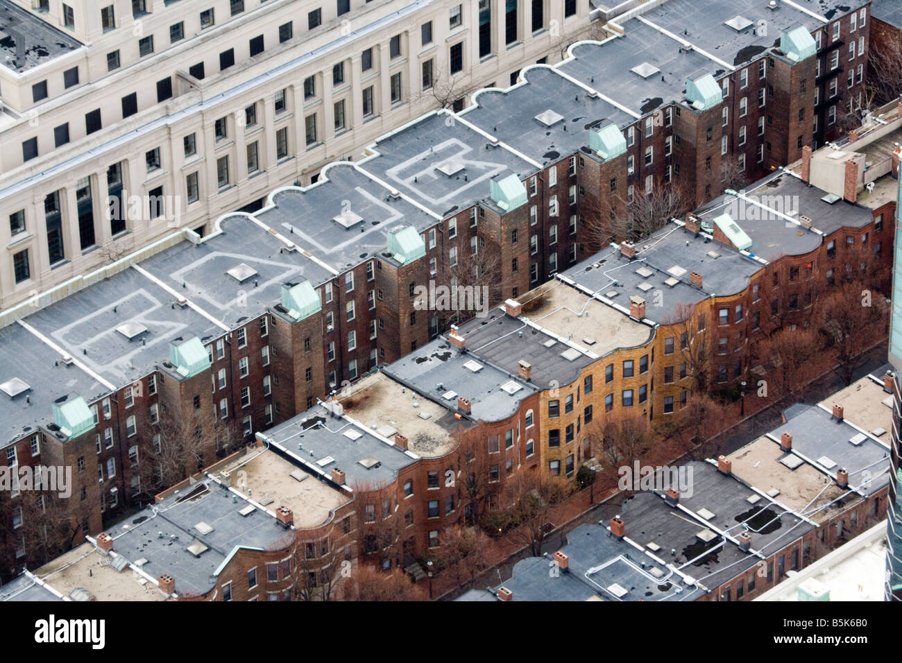 Lines of terraced houses Boston Stock Photo - Alamy